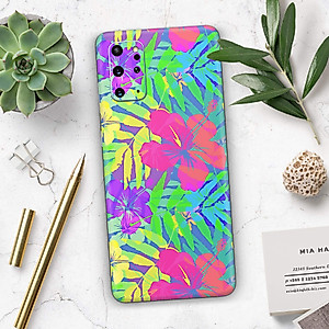 DesignSkinz Tropical Fluorescent v1 Protective Vinyl Decal Wrap Skin Cover Compatible with The Samsung Galaxy S20 (Screen Trim & Back Glass Skin)