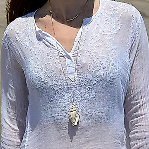 Artmiss Women Long Y Necklace Shell Pendant Necklace Starfish Gold Chain for Women