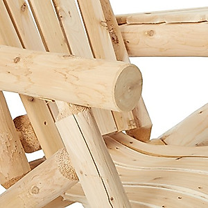 Lakeland Mills CFU329 Cedar Log Vista Tete Outdoor Chairs, Natural