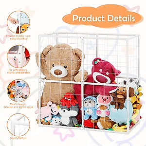 LIANTRAL Stuffed Animal Storage Organizer Zoo Stuffed Animal Holder Large Plush Storage Shelf with Elastic Band for Nursery Playroom Bedroom, Living Room Chests & Organizers, White