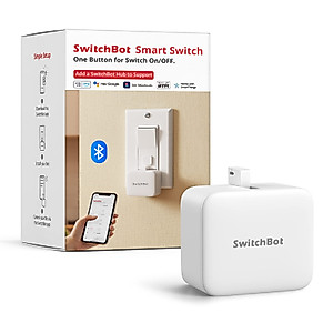 SwitchBot Smart Switch Button Pusher - No Wiring, Bluetooth App or Timer Control, Add SwitchBot Hub Mini to Make it Compatible with Alexa, Google Home, IFTTT (white)