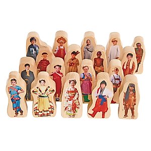 Excellerations Photo-Realistic Multicultural Wooden Block Play Families, Set of 28, Preschool Educational Toys, Social Emotional Learning, Ages 2 Years and Up (Item # OURPEEPS)