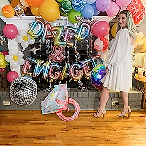 JeVenis Dazed and Engaged Bachelorette Decoration Dazed & Engaged Confused Banner Hippie Bachelorette Party Decoration Retro Bachelorette Party Banner