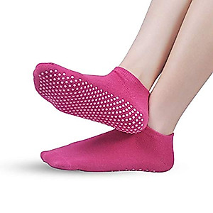 ELUTONG Yoga Socks Non Slip Socks with Grips 3-6 Pairs Non Skid Pilates Ballet Barre Hospital Socks for Women