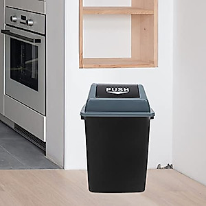 Zerodeko Trash Bin Heavy Duty Swing Set Trash Can Lid Garbage Can Lid Waste Container Lid Recycling Swing Lid Replacement for Home Outdoor Trash Can 20L Grey Garbage Pail Sink Accessories