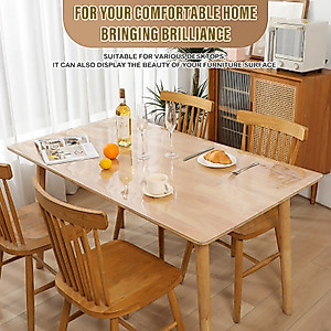 MOCAL Clear Plastic Kitchen Countertop Cover Mat Table Protector Cover Wooden Furniture Tablecloth Wipeable Vinyl PVC Coffee End Table Chair Floors Pad Scratch proof