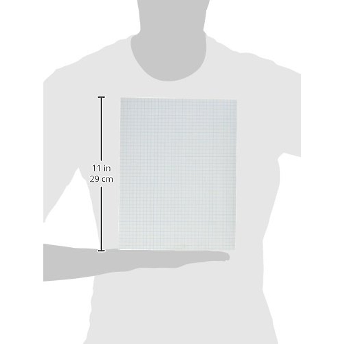 School Smart Graph Paper Pad with Chipboard Back, 8-1/2 x 11 Inches, 1/4 Inch Rule, White, Pack of 12