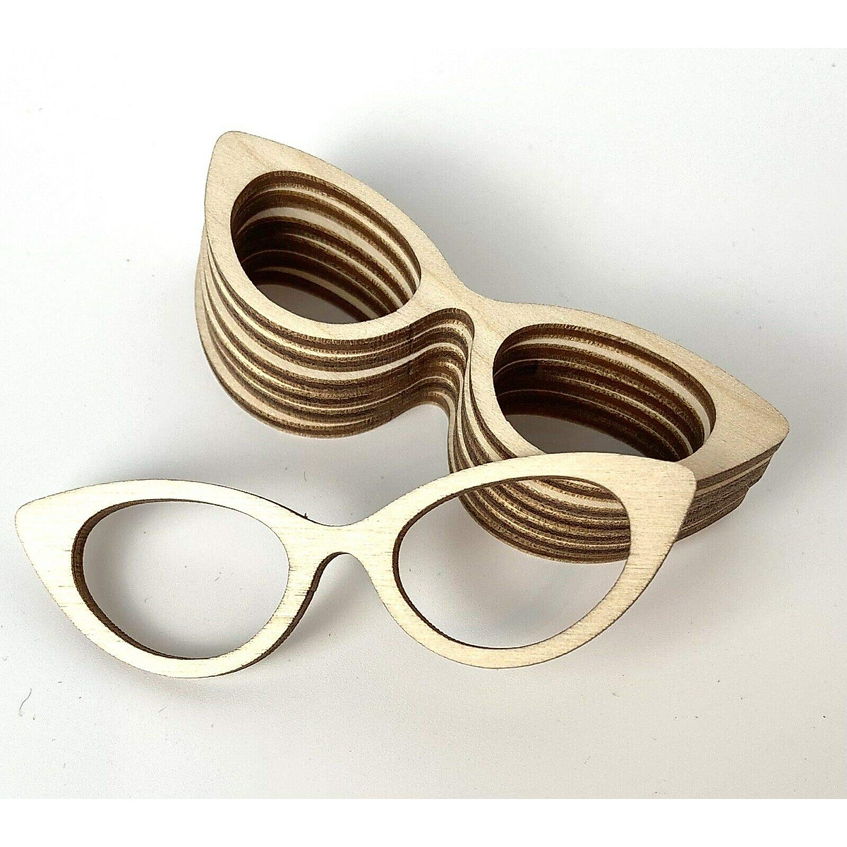 6-Pack Cat's Eye Glasses Unfinished Wood Cutout DIY Crafts Door Hanger Sign Ready to Paint Crafts All Sizes