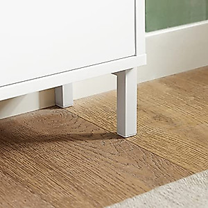 Haotian FSR100-W, White Shoe Cabinet with 4 Flip-Drawers, Freestanding Shoe Rack, Slim Shoe Organiazer