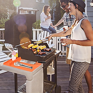 Silicone Griddle Tools Mat for Blackstone, Silicone Grill Mats for Outdoor Grill, Blackstone Silicone Mat, Food Grade Silicone Mat for Barbecue, Kitchen Collapsible Silicone Mat (Orange)