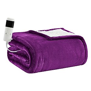 BOMOVA Heated Electric Blanket Full Size, 72" x 84" Heating Blanket with 10 Heating Levels & 8 Hours Auto Off, Super Cozy Soft Sherpa Blanket with Fast Heating Overheating Protection, Machine Washable
