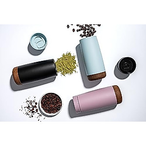 Ello Cole 16oz Vacuum Insulated Travel Coffee Mug with Leak-Proof Slider Lid and Built-in Coaster, Keeps Hot for 5 Hours, Perfect for Coffee or Tea, BPA-Free Tumbler, Black