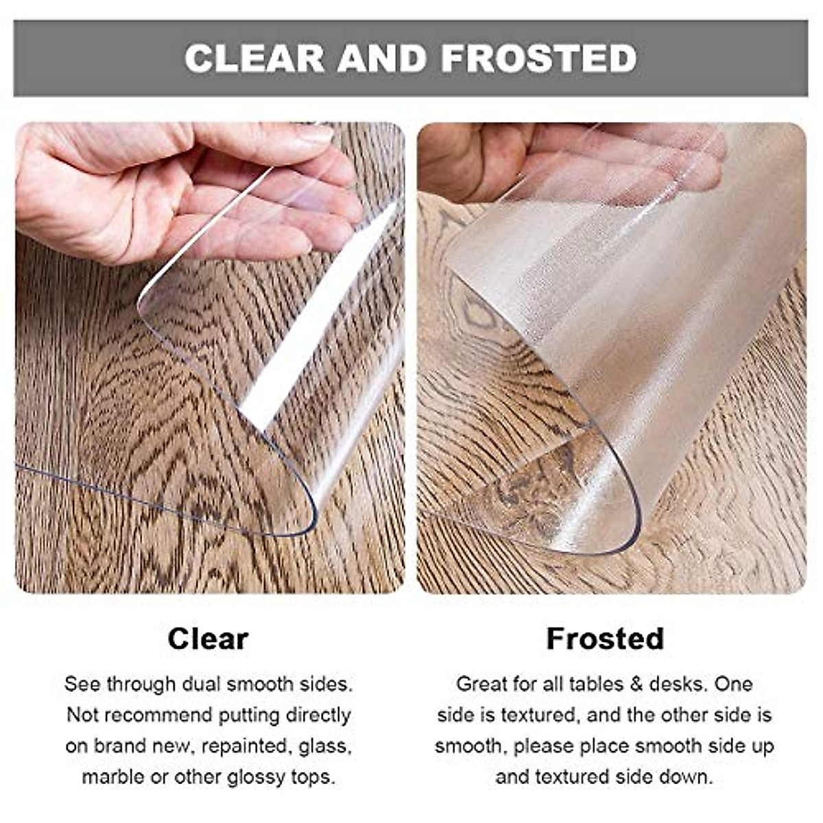 OstepDecor Clear Desk Pad, 12 x 24 Inch Clear Desk Mat, 1.5mm Thick Plastic Table Protector, Small Desk Protector Clear, Desk Mats on top of Desks, Vinyl Clear Table Cover for Writing Desk