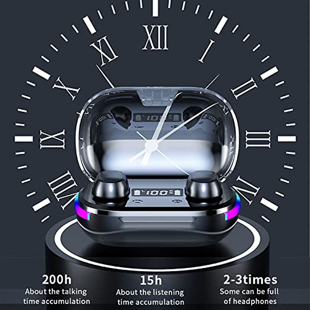 K10 Bluetooth 5.3 Mini Wireless Earbuds with Charging Case, True Wireless Noise Cancelling Earbuds in Ear Light-Weight Headphones Built-in Microphone IPX5 Waterproof Premium Sound Sport Headset