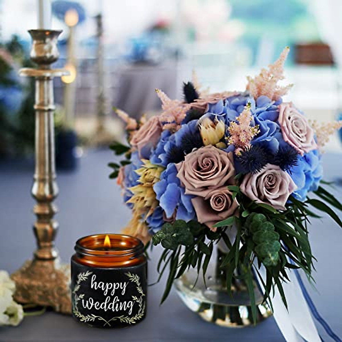 Wedding Candle Mokara Orchid Happy Wedding Candle Soy Wax Scented Candle Hand Poured Scented Candle Handmade Candle Decorative Candle for Wedding Home Engagement