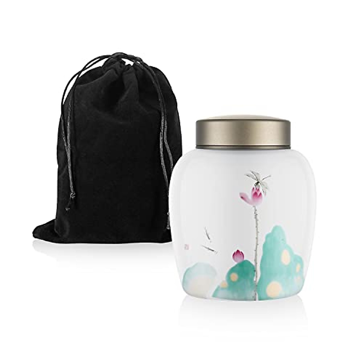 NEWDREAM Urns for Human Ashes Urns for Cat Urns,Pet Urns for Cat Ashes,Cat Urns for Ashes Animal Urns for Ashe Pet Cremation Urn (White Lotus)