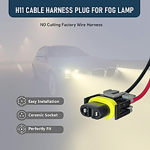 Hawyet 2 PCS Headlight Wire Socket Connector, H11 Fog Light Harness Plug, IP20 Waterproof Car Waterproof Connector, Suitable for Most Models (Black)