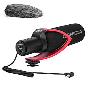 comica CVM-V30PRO Shotgun Microphone Professional Super Cardioid Video Recording Microphone with Wind Muff, Camera Microphone for Canon Nikon Sony DSLR Cameras,Camcorders,iPhone Smartphones