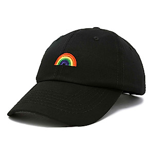 DALIX Rainbow Baseball Cap Womens Hats Cute Hat Soft Cotton Caps in Black
