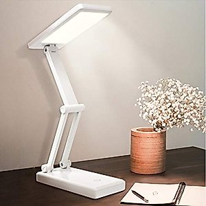 Eye-Caring LED Desk Lamp USB Charging Folding Touch Dimming Energy Saving Portable Small Table Lamp for Students and Children To Learn Office lamp (Color : Black)