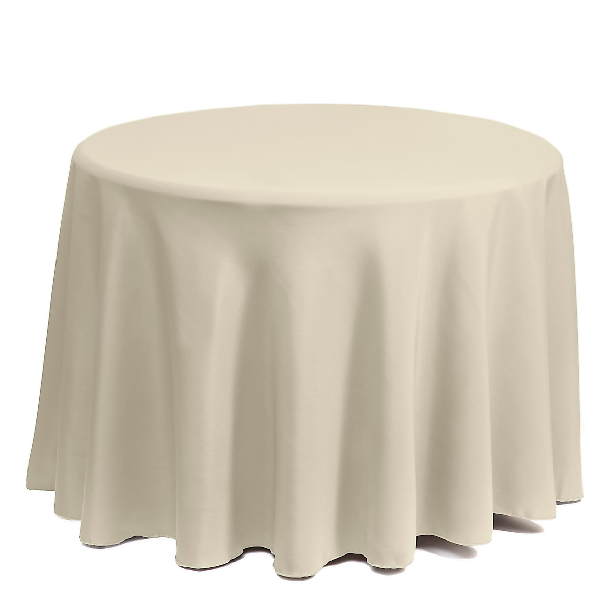 Gee Di Moda Round Tablecloth - 90 Inch Ivory Round Table Cloth for 30 to 60 Inch Round Tables - Heavy Duty Washable Fabric - for Buffet Table, Holiday Party, Dinner, Wedding & Baby Shower