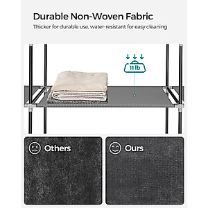 SONGMICS Portable Closet, Wardrobe Closet Organizer with Cover, 4 Hanging Rods and Shelves, 4 Side Pockets, 66.9 x 17.7 x 65.7 Inches, Large Capacity for Bedroom, Living Room, Gray URYG094G02