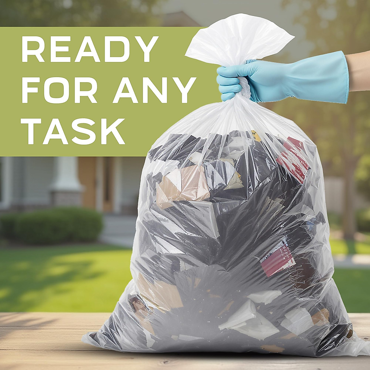 ALL SUPPLIES SHOP Small, Medium 24” X 31” Clear Trash Can Liner, 12-16 Gal Garbage Bags, 39 Micron 1.5 Mil Thick for Homes/Offices/Bathrooms/Hospitals/Hotels/Gyms, Indoor/Outdoor Use 500 Per, Roll