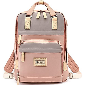 KeKour Laptop Backpack for Women,14 Inch Work Laptop Bag with USB Port Travel Computer College Casual Daypack for Weekender (Pink)