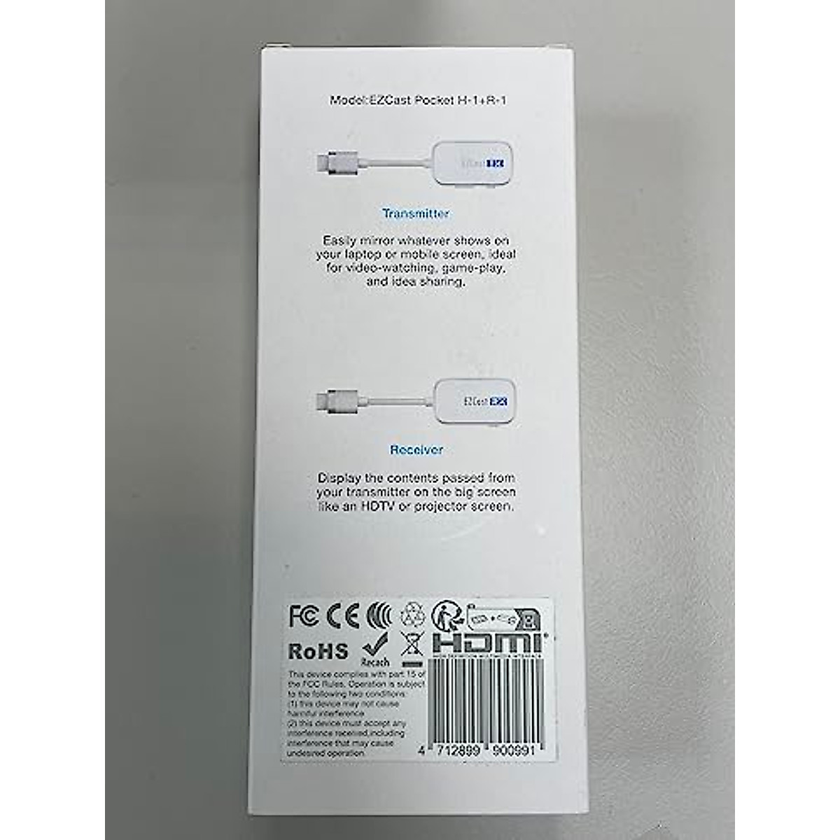 EZCast Wireless HDMI to HDMI Transmitter and Receiver, 1080P 60HZ, Screen Mirror and Extend to TV for Laptop/PC/PS5, 30m HDMI, 40m HDMI, 50m HDMI