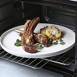 Ceramic Dinner Plates Set of 6, 9.8 Inch Ceramic Plates, Porcelain Round Dinner Plates, Plate Set-Dessert Salad Appetizer Pizza Pasta Round Kitchen Ceramic Serving Dishes, Salad Plates, White Plates