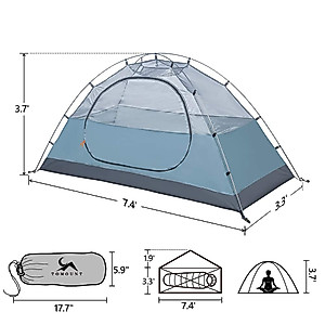 MC TOMOUNT Backpacking Tent 1 Person Waterproof Lightweight Double Layer Free-Standing Aluminum Pole for Outdoor Camping Hiking 4 Season