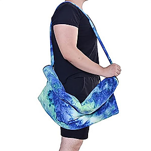 Wensdr Beach Chair Cover with Side Pockets Pool Towel Chaise Lounge Cover Microfiber Tie Dye Beach Towel for Holidays, Sunbathing (Blue)