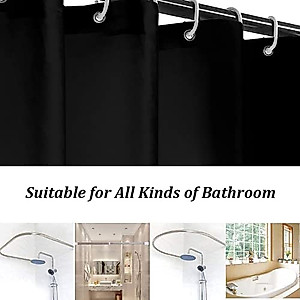 4 Piece Lion Shower Curtains Sets with Non-Slip Rugs, Toilet Lid Cover and Bath Mat, King Leo Bathroom Sets with Shower Curtain and Black Rugs and Accessories