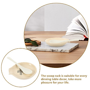 Cabilock 1 Set Ceramic Spoon Rest Spoon Rest for Kitchen Soup Spoon Rest Ceramic Kitchen Utensil Coffee Spoon Small Spoon Rest Coffee Cups Ceramic Spoon Holder Ceramics Delicate Spatula