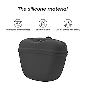 AUDWUD- Silicone Dog Treat Pouch - Clip on Portable Training Container – Convenient Magnetic Buckle Closing and Waist Clip - BPA Free