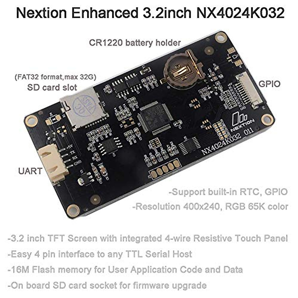 NEXTION Enhanced Display 3.2 inch NX4024K032 + DHT11 Temperature Humidity Sensor