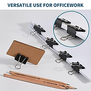 25 Pack Medium Binder Clips Paper Clamps for Paper, Universal Black Paper Clips of for Home, Office and School Use, Medium Size (1.25 Inch)
