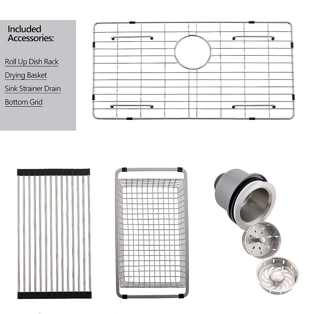 32 Undermount Stainless Steel Kitchen Sink - Dorzom 32"x17" 18 Gauge 9 Inch Deep Stainless Steel Single Bowl Under Mount Kitchen Sink Basin with Accessories