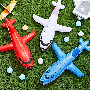 6 Pieces Inflatable Airplanes Aircraft Inflates Plane Inflated Toys for Kids Birthday Shower Party Decoration Supplies (Large)