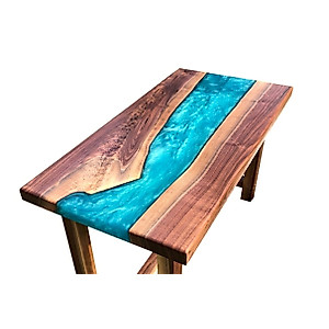 Epoxy Table, Epoxy Resin River Table, Live Edge Wooden Table, Natural Wood,Dining Table, Natural Epoxy Table, Resin Table 54" x 27" Inch