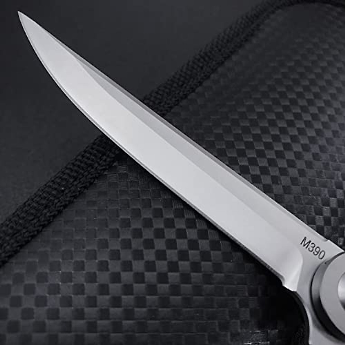 Edc Slim Small Flipper Folding Pocket Knife For Men Ceo, Titanium Handle And Frame Lock With Clip, M390 Plain Drop Point Edge Blade, Outdoor Rescue Survival Everyday Carry Self Defense