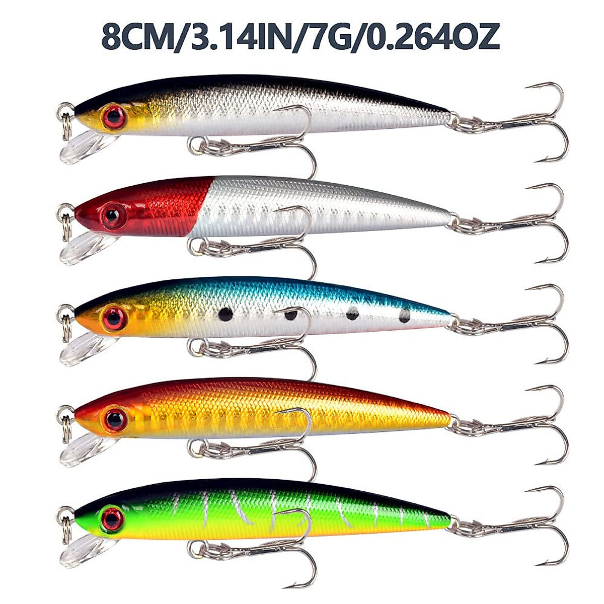 Aneew Bulk 56 Pack Topwater Fishing Bass Lures Kit Tackle Crankbait Swimbaits Jerkbaits Minnow Popper Pencil Vib Hard Baits Trout Pike Musky Walleye Perch Treble Hook Freshwater Saltwater