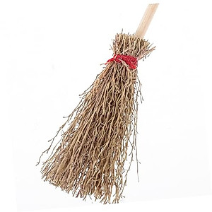 COOLHIYA 12pcs Mini Wizard Broom Miniature Broom Dollhouse Broom Broomstick Witch Broom Prop Toy Mini Brooms for Crafts Broom Witch Hanging Halloween Decor Wizard Accessory Walls Wooden