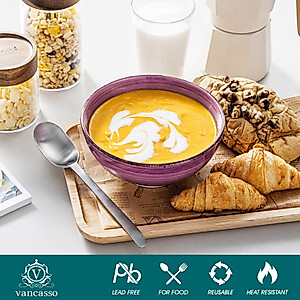 vancasso Bonita 27 Oz Cereal Bowls Set of 6, Ceramic Bowls for Kitchen, 6 Inch Soup Bowls, Dishwasher & Microwave Safe