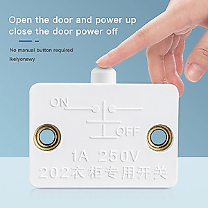 6Sets Wardrobe Closet White Electrical Light Switches Normally Closed Lamp Switch,for Cabinet Lights Closet Doors Closet Lights Wardrobe Cabinet Pantry Closet Pantry Light On Off Switch