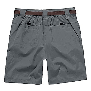 Jessie Kidden Womens Stretch Cargo Hiking Shorts Quick Dry Elastic Waist 7" Casual Shorts for Women Grey