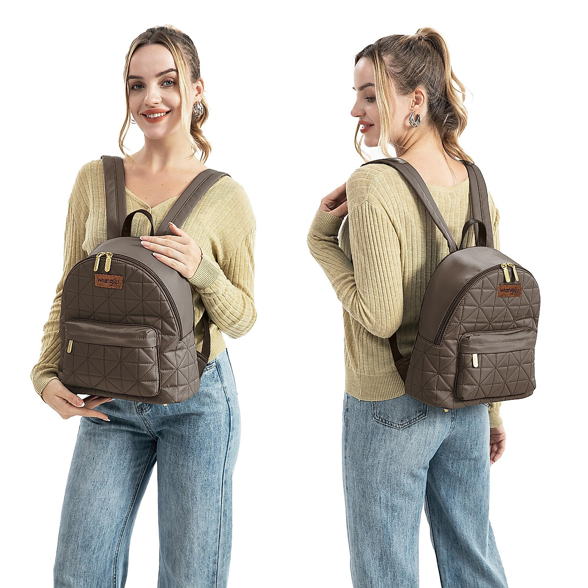 Montana West × Wrangler Backpack Purse for Women Quilted Backpack for Travel