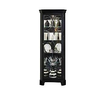 Pulaski Corner Curio, 27 by 15 by 74-Inch, Black