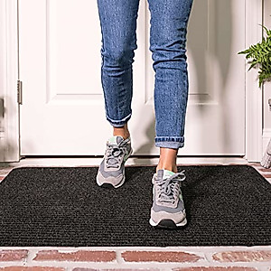 Mohawk Home Utility Floor Mat Solid Charcoal Grey (2' x 3') Perfect for Garage, Entryway, Porch, and Laundry Room