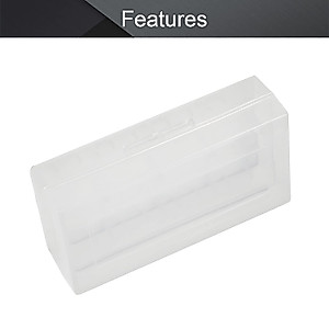 Fielect 2 x 18650 Battery Storage Case Holder Organizer Box Transparent